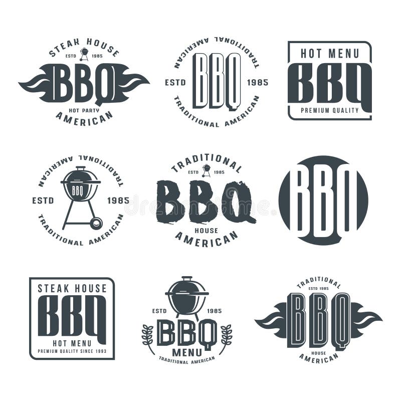 Barbecue Labels and Icons stock vector. Illustration of mushrooms ...