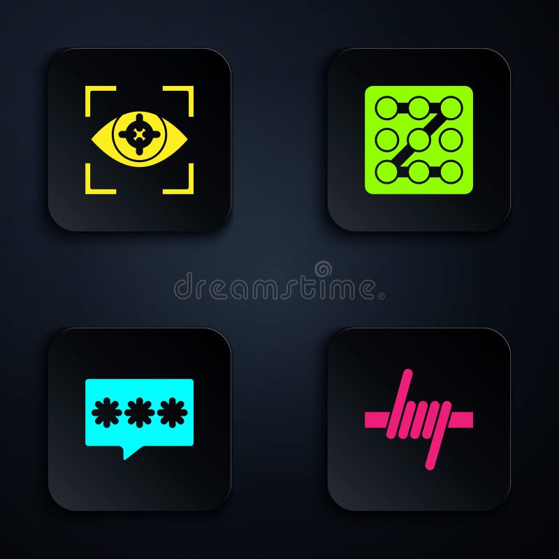 Set Barbed Wire, Eye Scan, Password Protection and Graphic Password ...