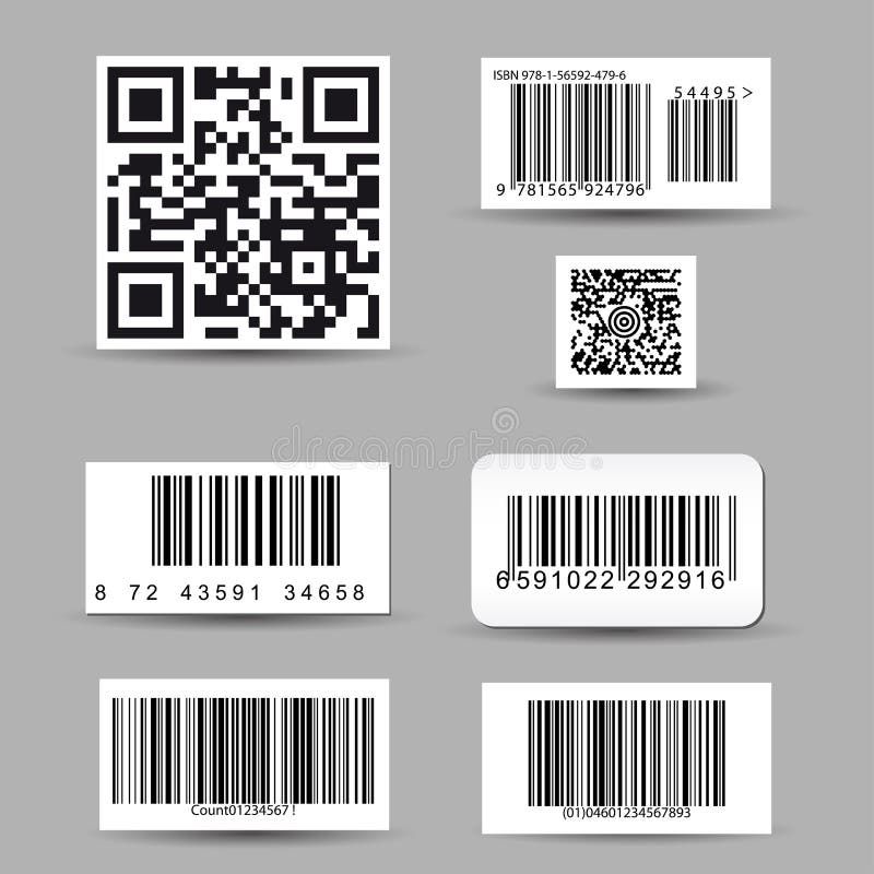 Set of barcode stickers stock vector. Illustration of black - 25798206