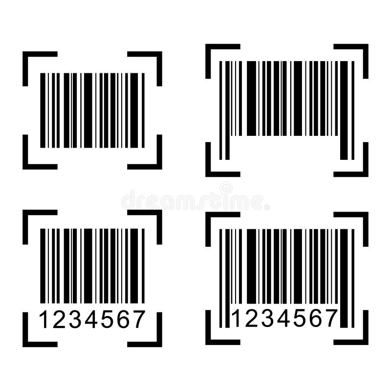Set of Barcode Vector Icon. Bar Code for Web Flat Design Stock Vector ...
