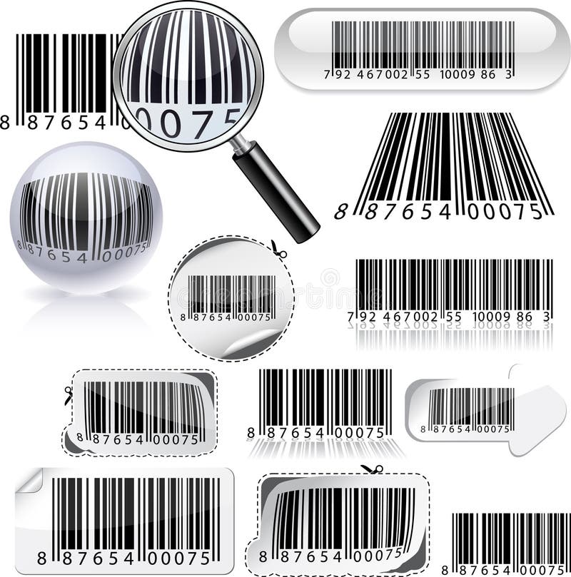 Set of barcodes. stock vector. Illustration of curl, identification ...
