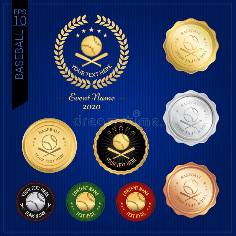 Set of Baseball Badge Label or Emblem for Sport Competition Stock ...
