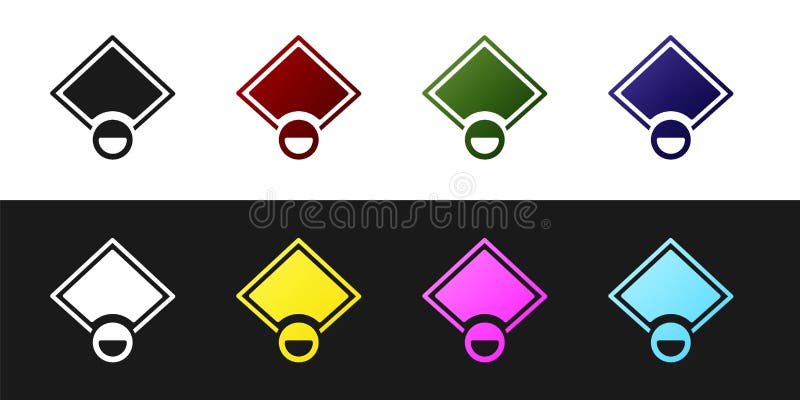 Set Baseball Field Icon Isolated on Black and White Background ...