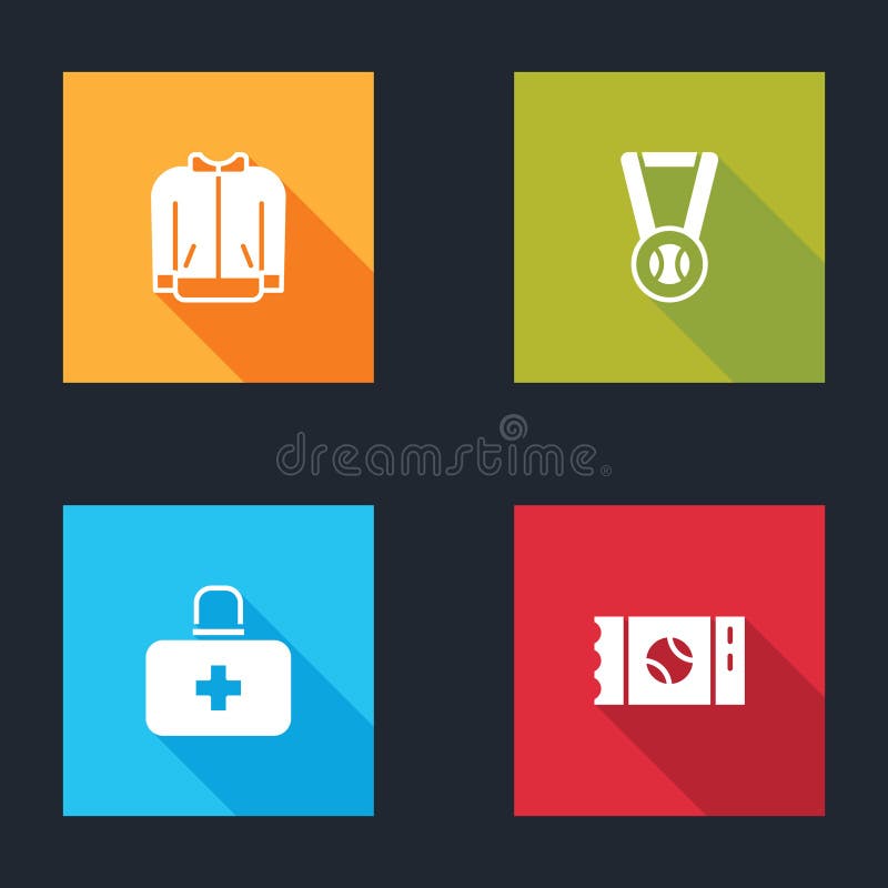 Set Baseball T-shirt, Medal with Baseball, First Aid Kit and Ticket ...