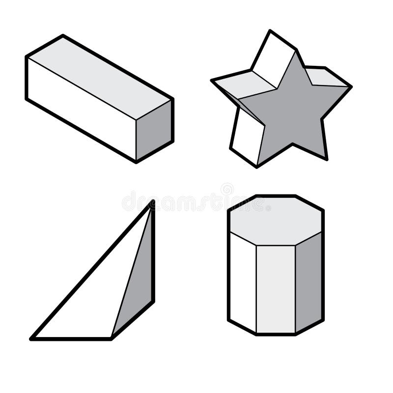 Set of Basic 3d Geometric Shapes. Geometric Solids Vector Isolated on a ...
