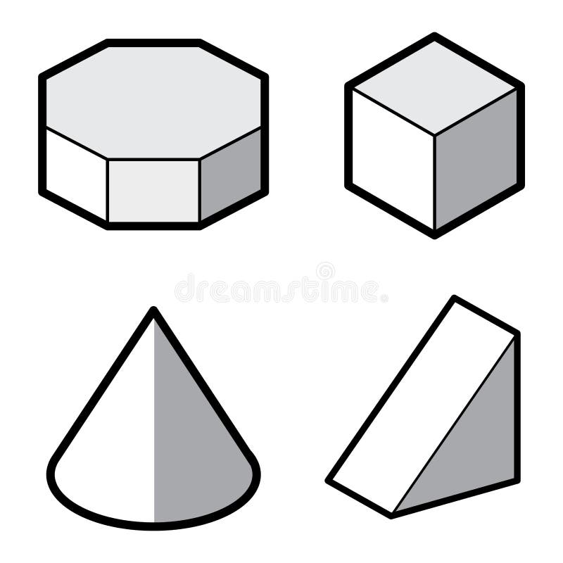 Set of Basic Geometric Shapes. Geometric Solids Vector Isolated on a ...