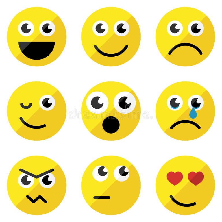 Set of basic emoticons stock vector. Illustration of emoticon - 36921033