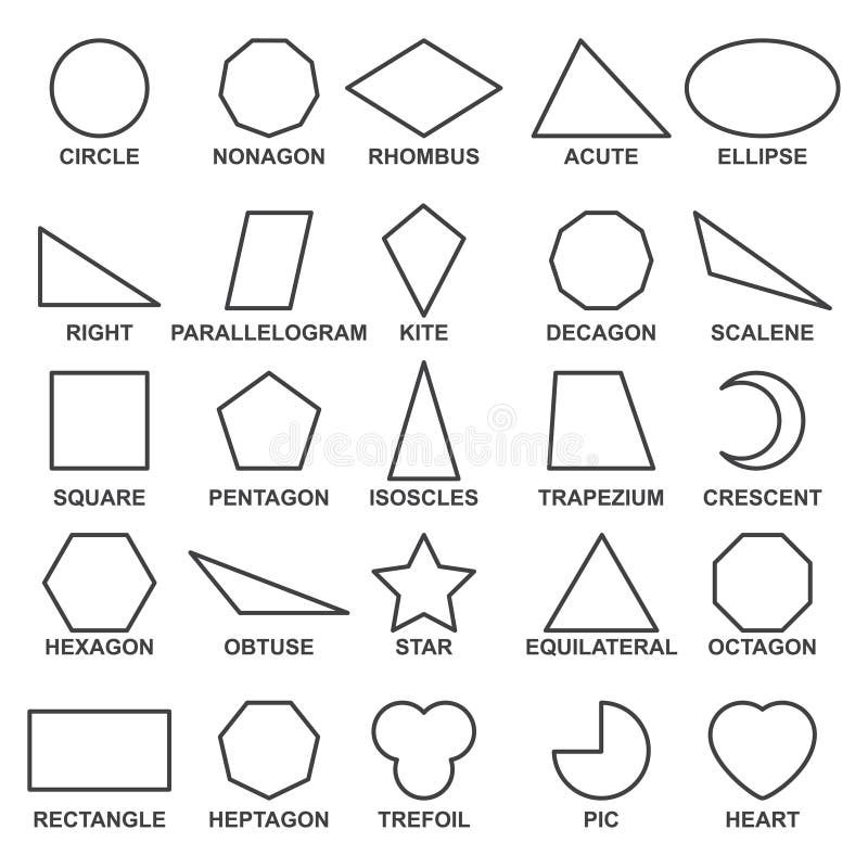 Set of geometric shapes stock vector. Illustration of curve - 48590231