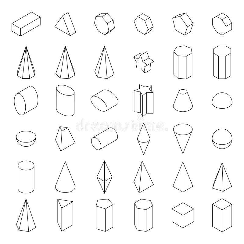 Basic Shape Line Set Cuboid Stock Illustrations – 31 Basic Shape Line ...