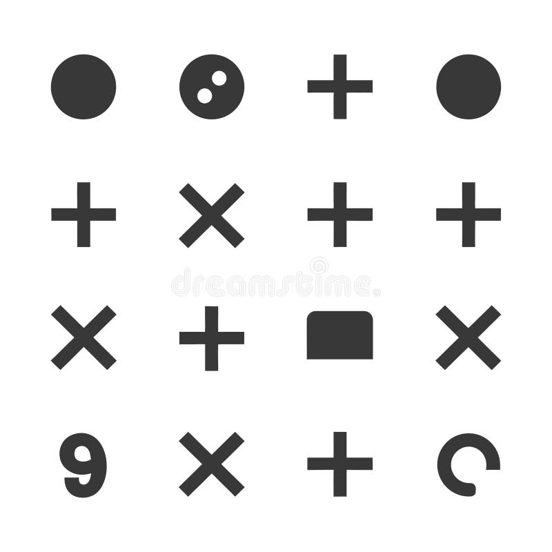 Collection of Basic Math Symbols: Plus, Minus, and Multiplication Icons ...