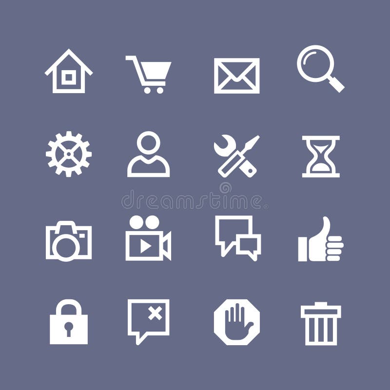 Set 16 basic web icons stock vector. Illustration of hourglass - 33986727