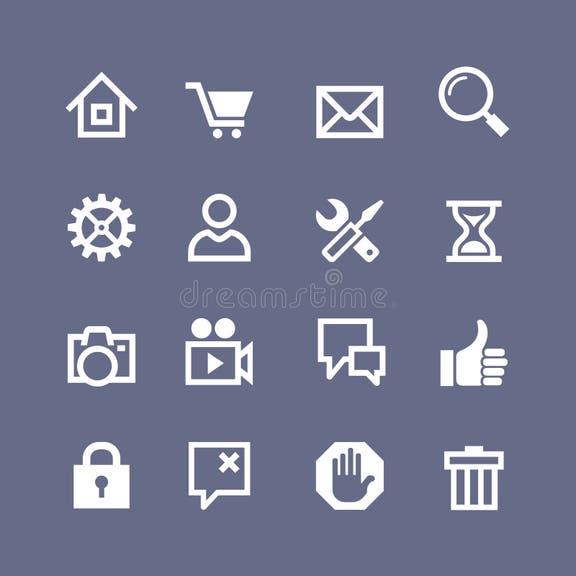 Set 16 basic web icons stock vector. Illustration of hourglass - 33986727