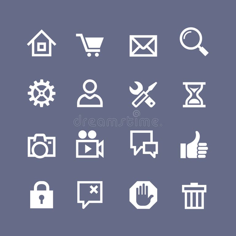 Set 16 basic web icons stock vector. Illustration of hourglass - 33986727