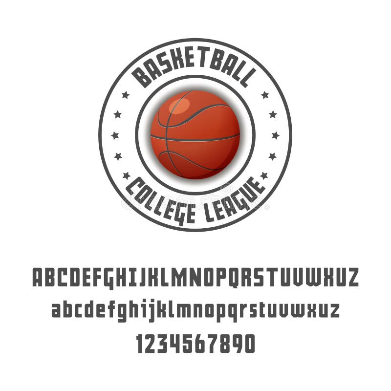 Set of Basketball - Badge, Logo and Font. Vector Illustration. Stock ...