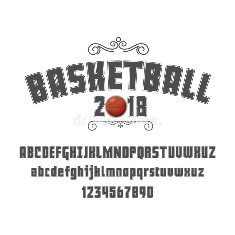 Set of Basketball - Badge, Logo and Font. Vector Illustration. Stock ...