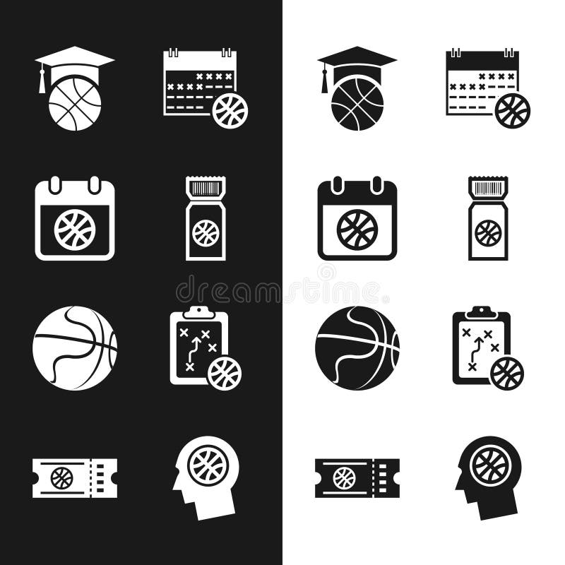 Set Basketball Game Ticket, on Sport Calendar, Training, Planning ...