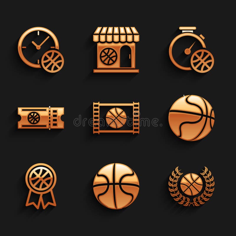 Set Basketball Game Video, Award with Basketball, Award, Ticket ...