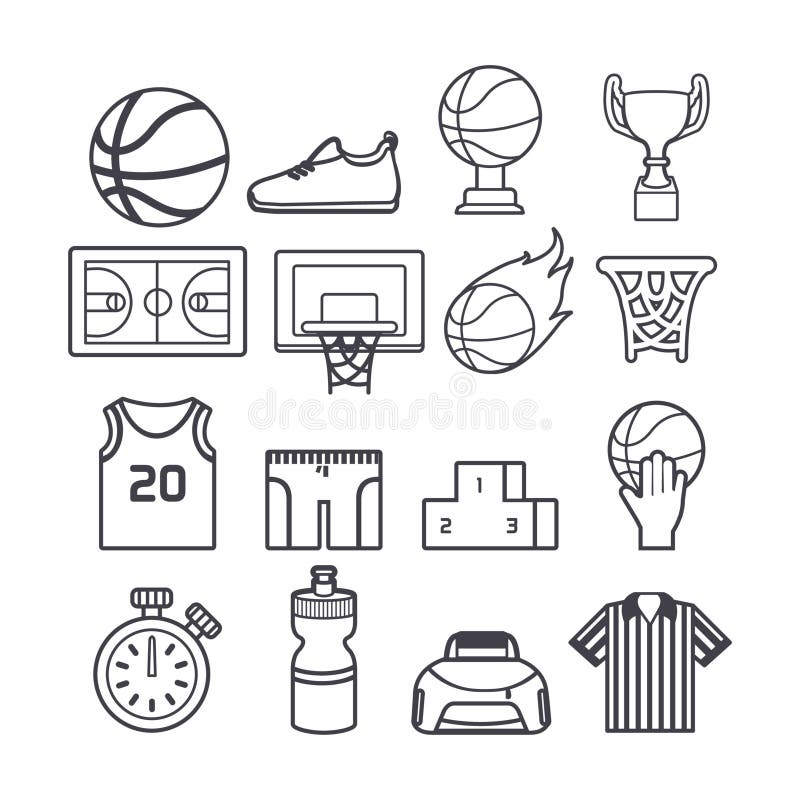 Set of Basketball Icons. Vector Illustration Decorative Design Stock ...