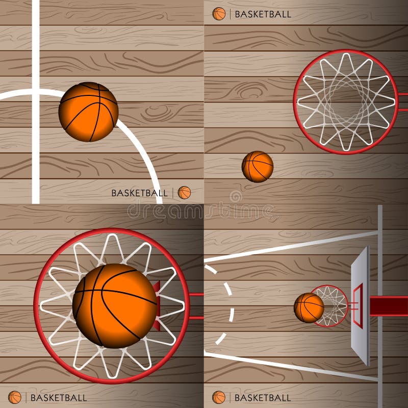 Set of Basketball Illustrations Stock Vector - Illustration of sport ...