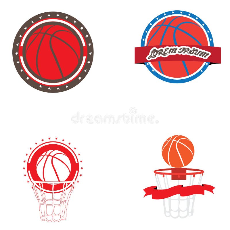 Set of Basketball Illustrations Stock Vector - Illustration of identity ...