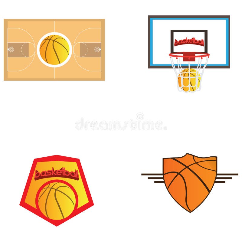 Set of Basketball Illustrations Stock Vector - Illustration of ...