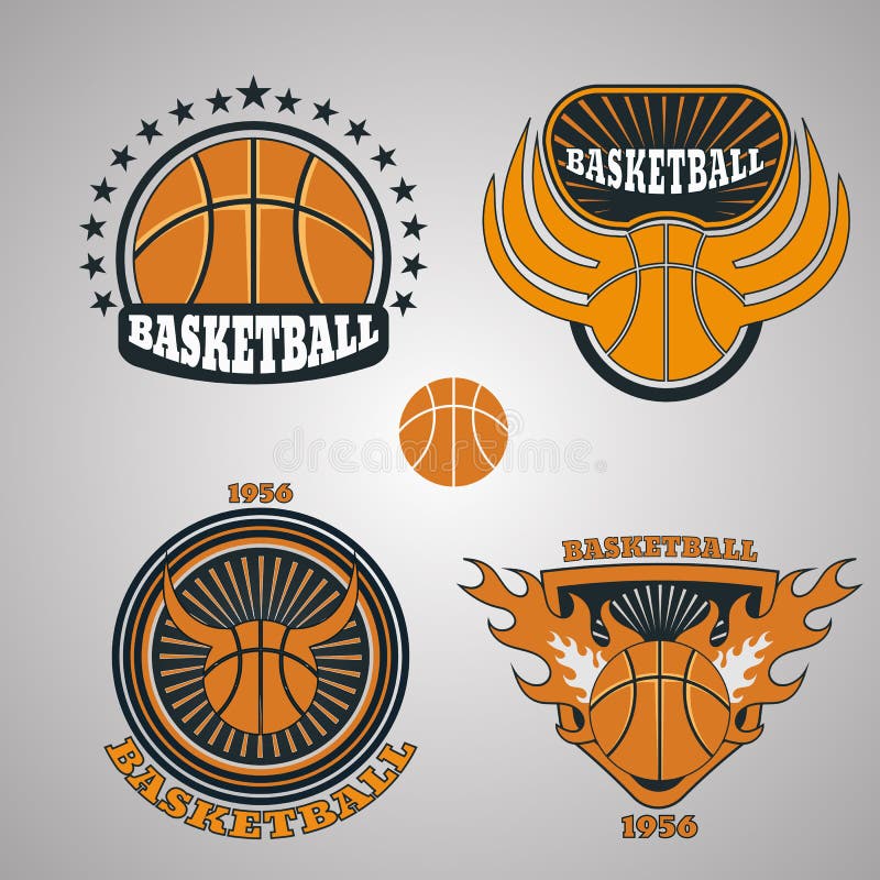 Set of Basketball Team Emblem Eps 10 Stock Vector - Illustration of ...