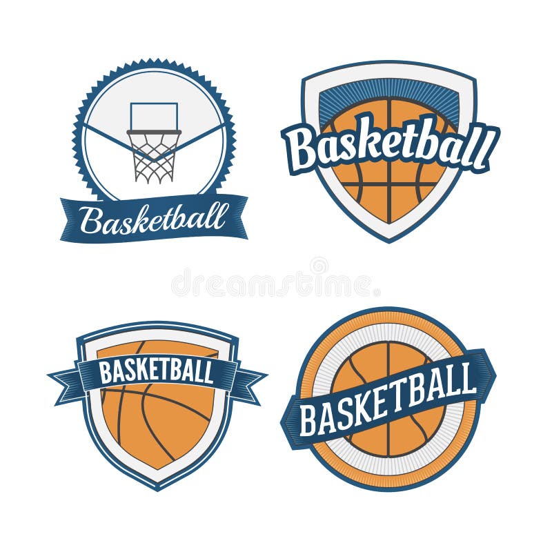 Set of Basketball Vintage Design Labels Stock Vector - Illustration of ...