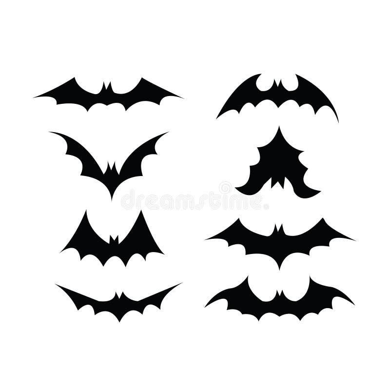 Set of bat symbol stock vector. Illustration of mystery - 73247936