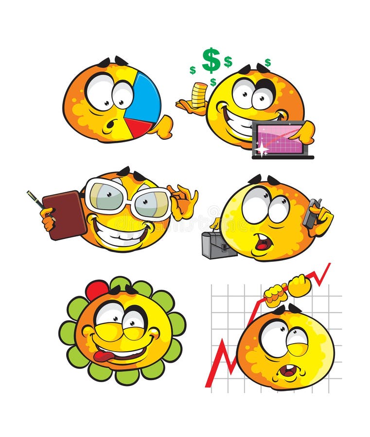 Set of Batch from 9 Emotion Smiles Stock Illustration - Illustration of ...