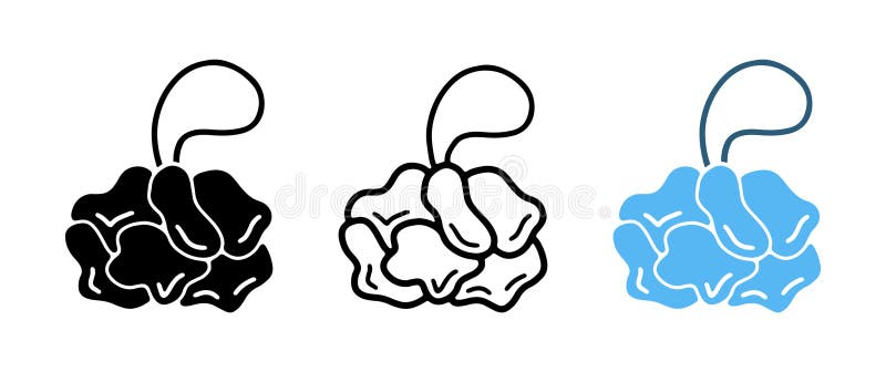 Set of Bath Loofah Cartoon Doodle, Vector, Illustration. Stock Vector ...