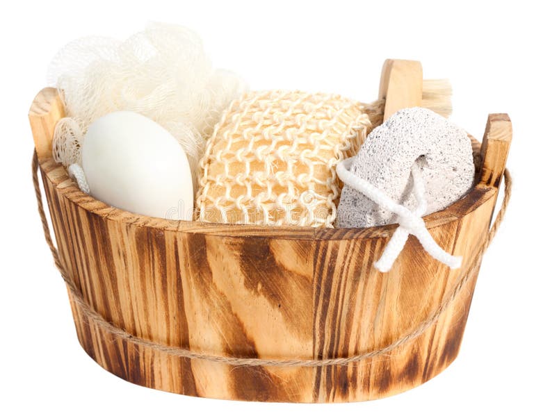 Set of Bathing Items. Isolated Stock Photo - Image of homemade, hygiene ...