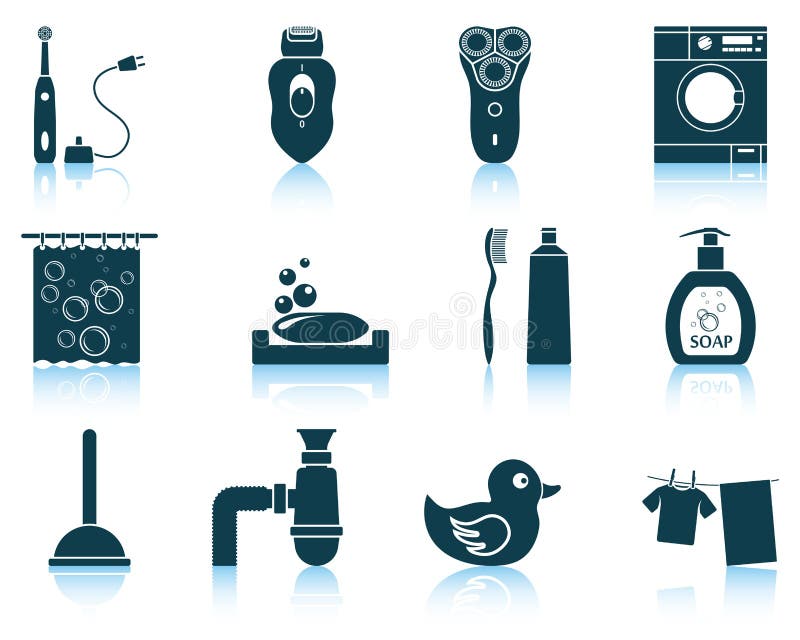 Set of bathroom icons stock vector. Illustration of icon - 55985873