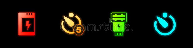 Set Battery for Camera, Camera Timer, Photo Flash and Icon. Vector ...