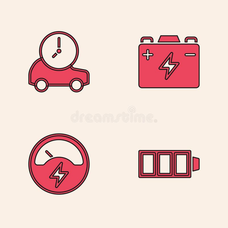 Set Battery Charge, Electric Car, Car Battery and Voltmeter Icon ... Set Battery Charge, Electric Car, Car Battery and Voltmeter Icon ...