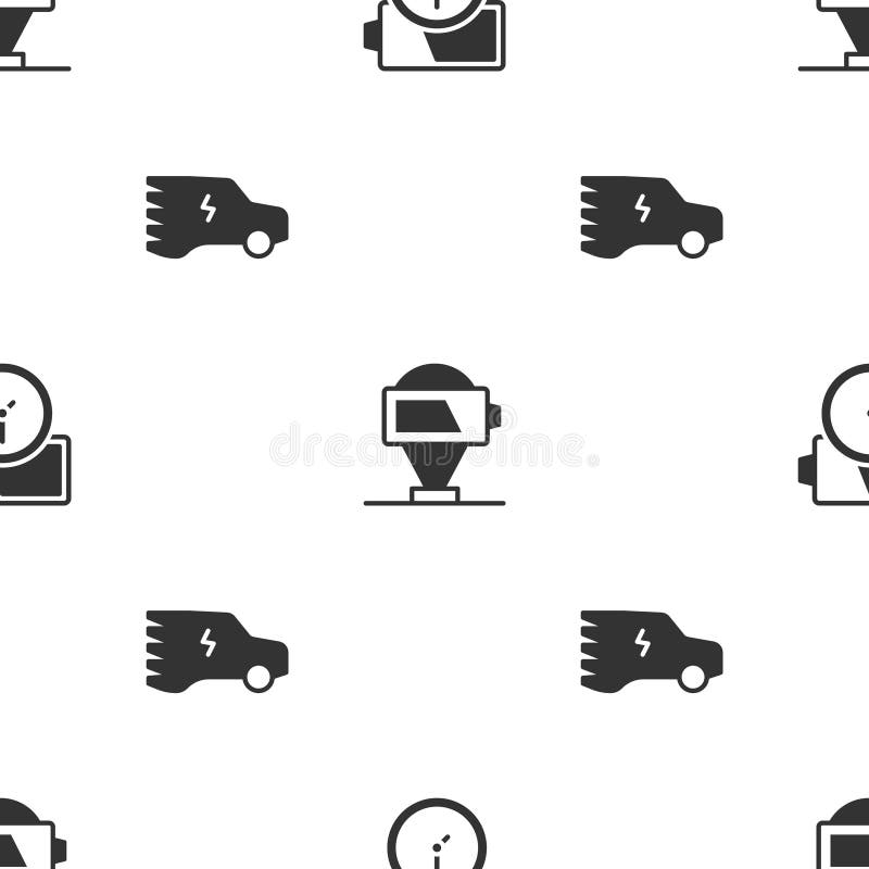 Set Battery Charge, and Electric Car on Seamless Pattern. Vector Stock ... Set Battery Charge, and Electric Car on Seamless Pattern. Vector Stock ...