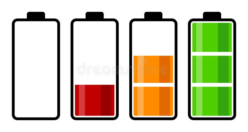 Set of Battery Charge Level Indicator Stock Illustration - Illustration ... Set of Battery Charge Level Indicator Stock Illustration - Illustration ...