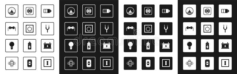 Set Battery Charge Level Indicator, Resistor Electricity, Ampere Meter ...