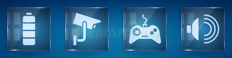 Set Battery Charge Level Indicator, Security Camera, Gamepad and ...