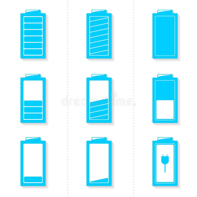 Set of Battery Icons with Different Level of Charge Stock Vector ...