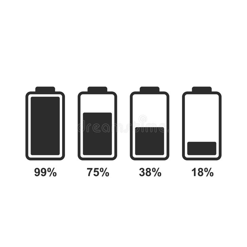 Set of Battery Level Indicator Icons. Stock Vector - Illustration of ... Set of Battery Level Indicator Icons. Stock Vector - Illustration of ...