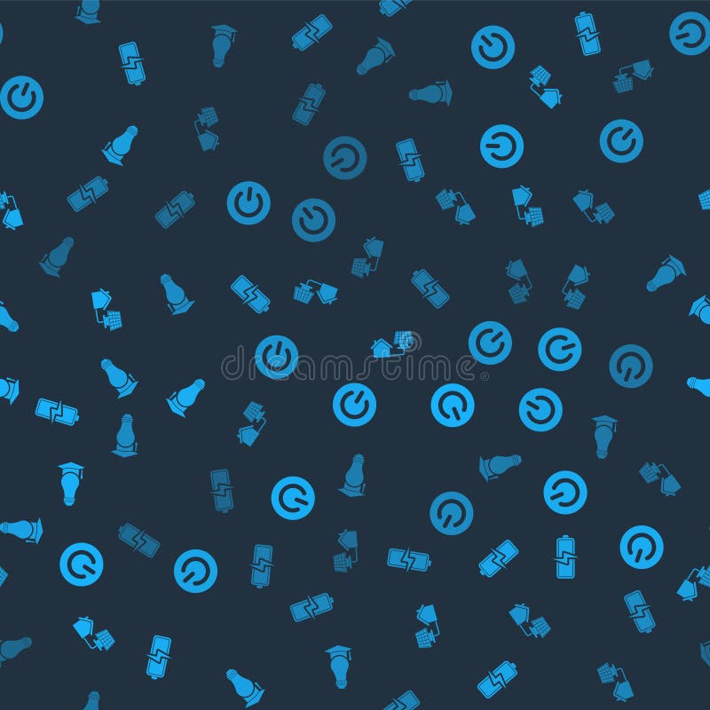 Set Battery, Power Button, House with Solar Panel and Light Bulb and ...