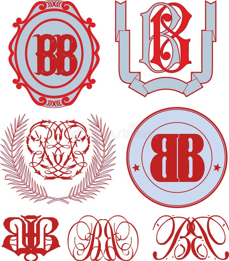 Set of BB Monograms and Emblem Templates Stock Vector - Illustration of ...