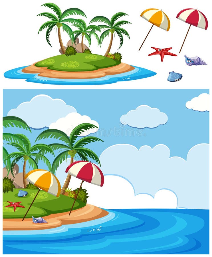 Set of beach element stock vector. Illustration of white - 150948712