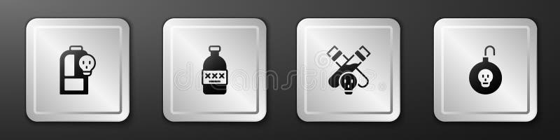 Set Beaker with Toxic Liquid, Poisoned Alcohol, Bottle Potion and ...