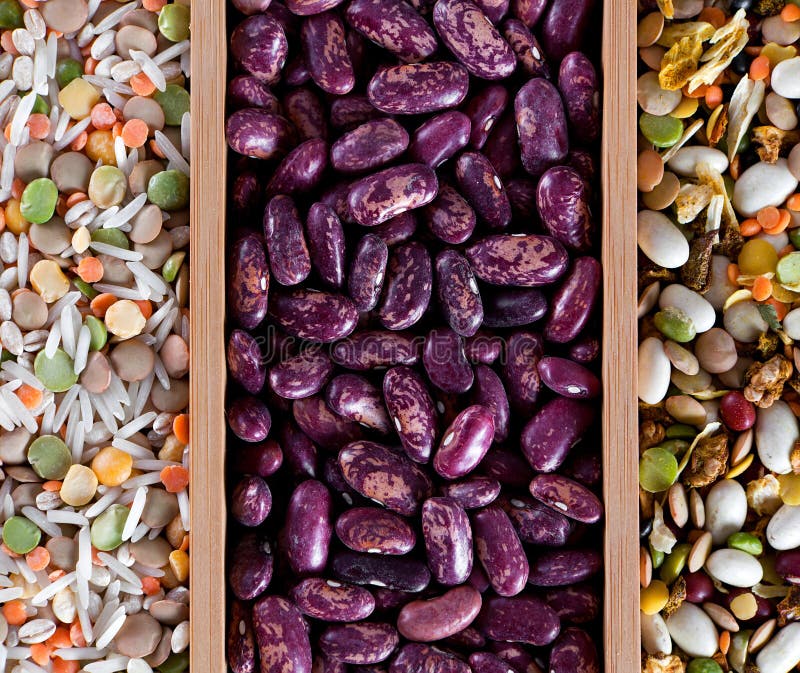 Set of Beans, Rice, Lentils, Spices for Cooking Stock Image - Image of ...
