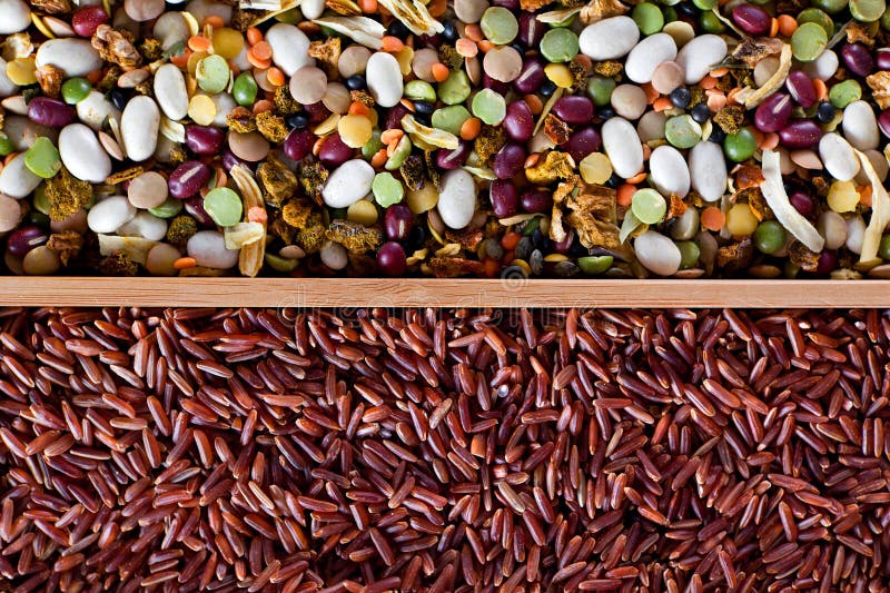 Set of Beans, Rice, Lentils, Spices for Cooking Stock Image - Image of ...