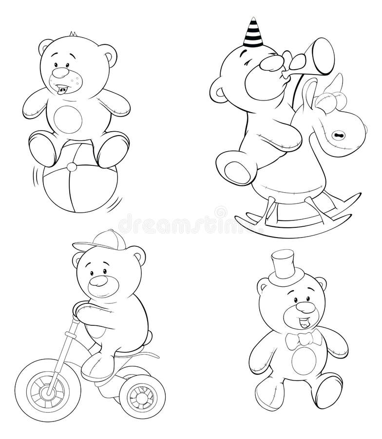 A Set of Bears. Coloring Book Stock Vector - Illustration of caricature ...