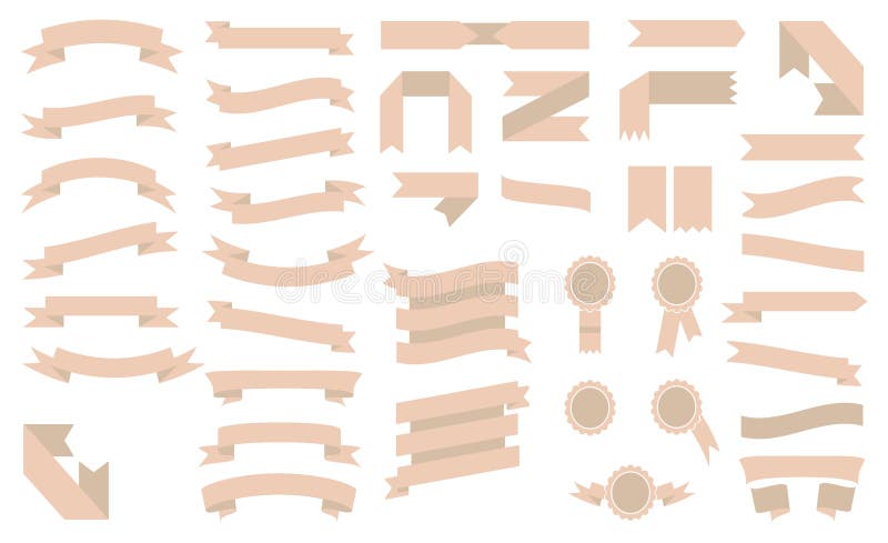 Set of Beautiful Beige Ribbons.Vector Illustration Stock Vector ...