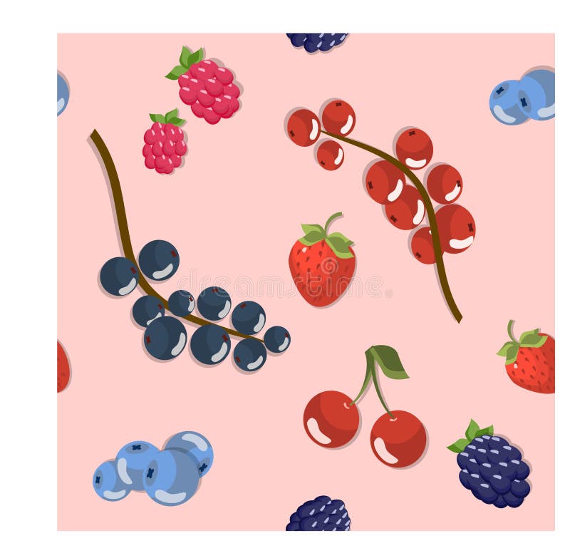 Set of beautiful berries stock vector. Illustration of natural - 64865209