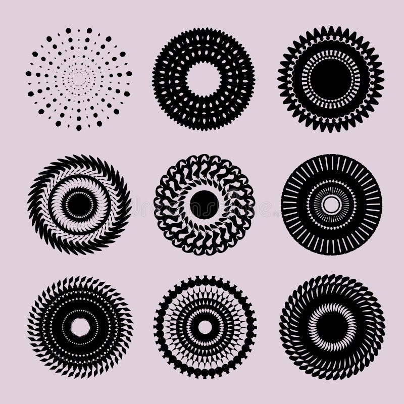 Set of Beautiful Black Round Graphic Design Elements Stock Vector ...
